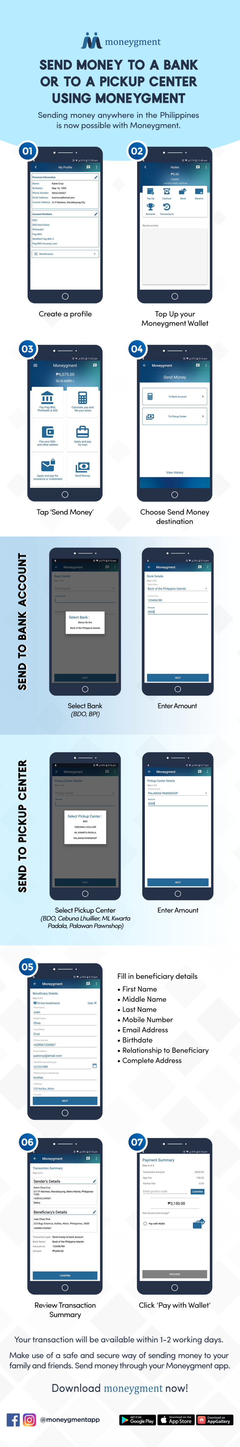 How to Send Money Using Moneygment